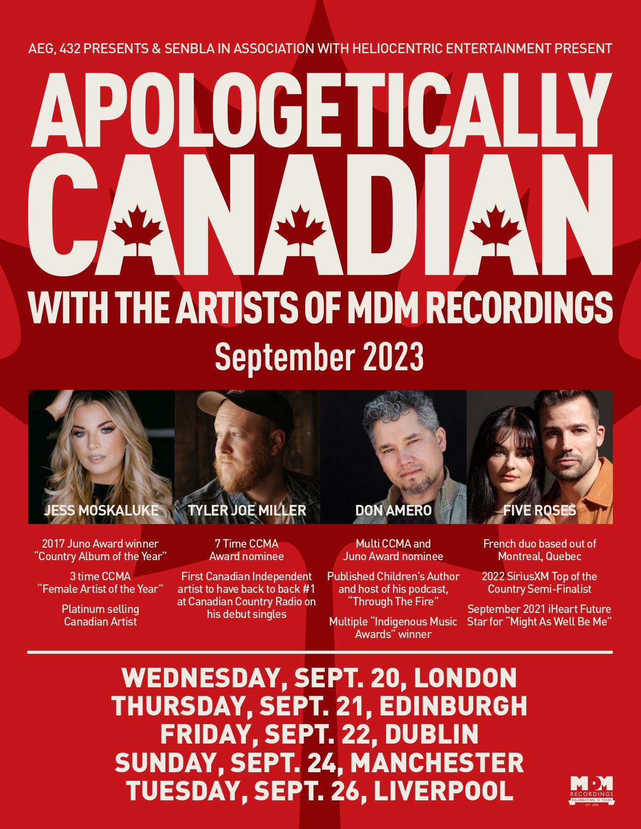 MDM Recordings Announces Apologetically Canadian Tour 2023! - MDM ...